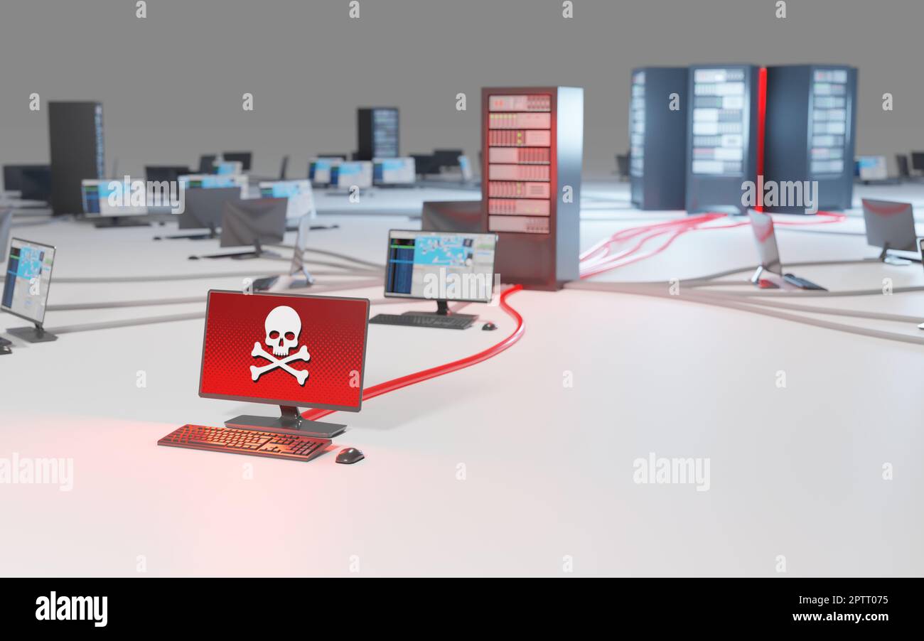 Cybercrime, infiltration and data theft. Network security breach ...