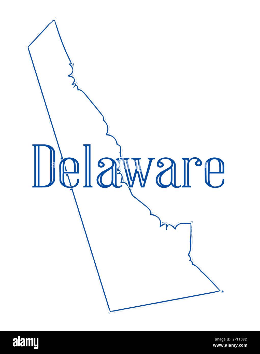 Outline map of the state of Delaware Stock Photo - Alamy