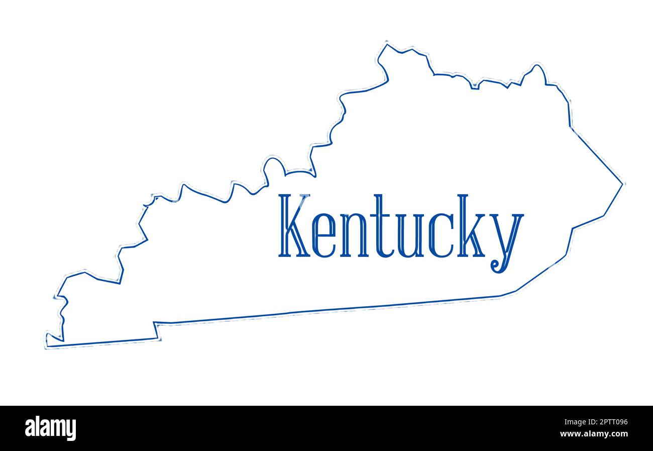 State map outline of Kentucky over a white background Stock Photo - Alamy
