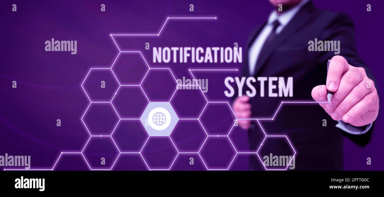 Hand writing sign Notification System, Conceptual photo Do not forget ...