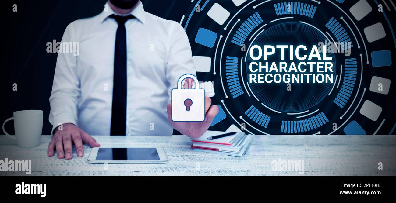 Conceptual caption Optical Character Recognition, Business concept the ...