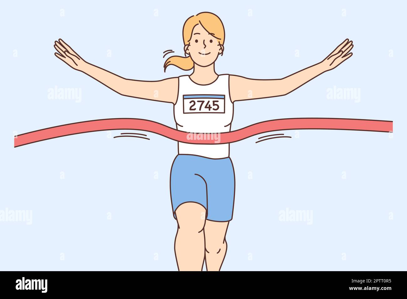 Smiling female athlete at finish line Stock Vector Image & Art - Alamy