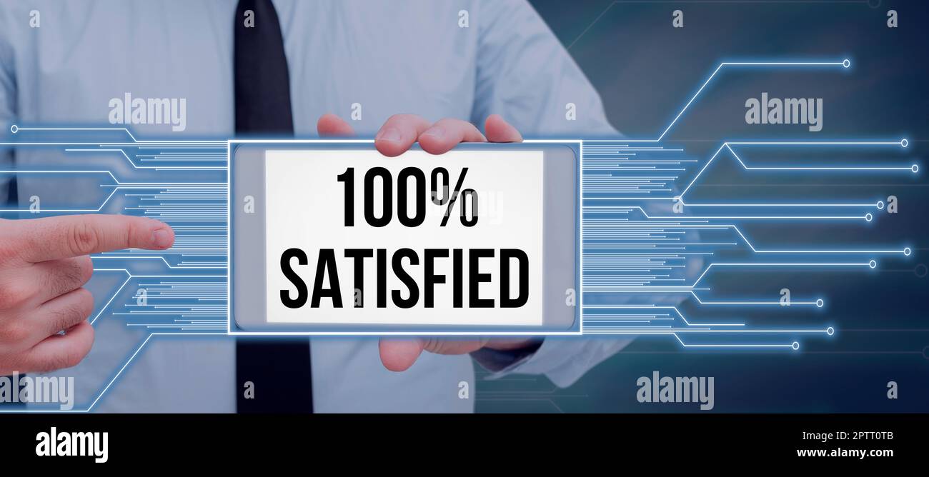 Conceptual display 100 Satisfied, Internet Concept Products and services surpass customer ...
