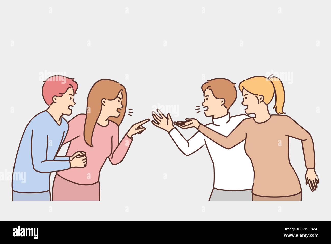 Angry people yell engaged in confrontation Stock Vector Image & Art - Alamy