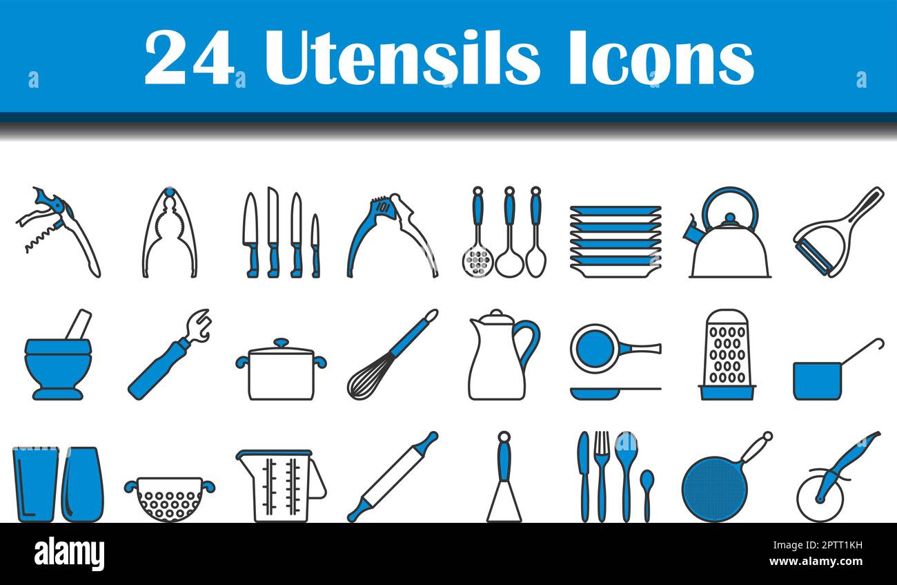 Utensils Icon Set Stock Vector Image & Art - Alamy
