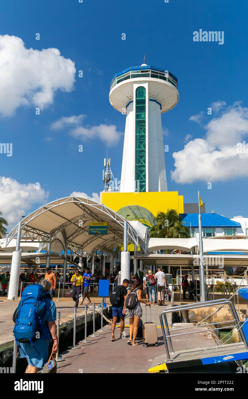 Ultramar ferry terminal at Puerto Juarez, Cancun, Quintana Roo ...