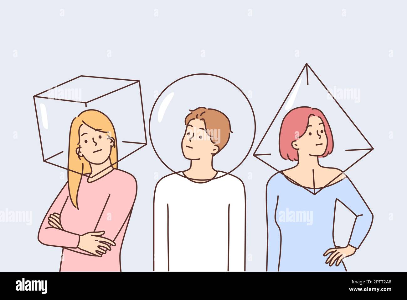 People with heads in geometric figures Stock Vector Image & Art - Alamy