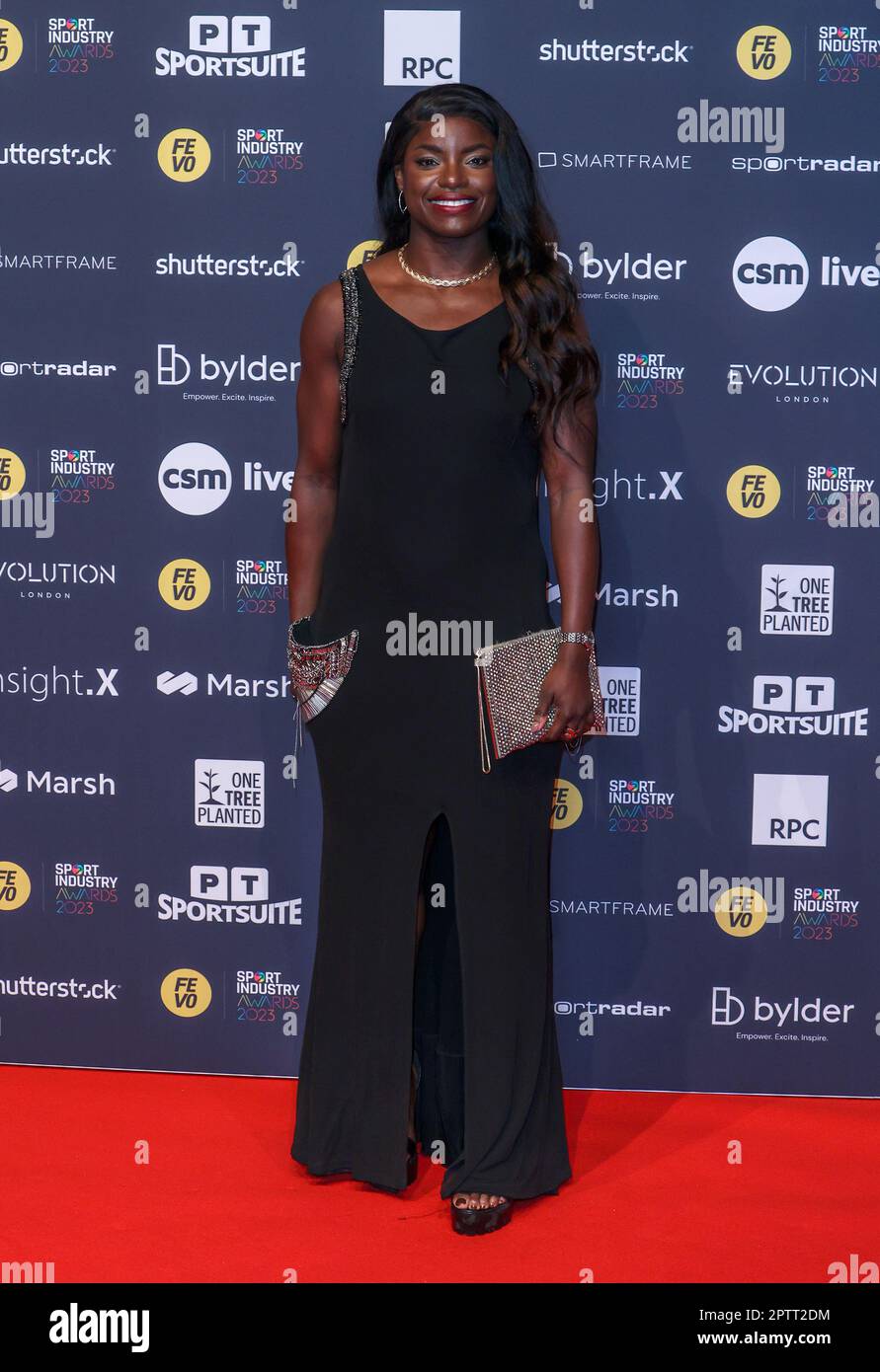 Eniola Aluko seen attending the Sport Industry Awards 2023 at Battersea ...