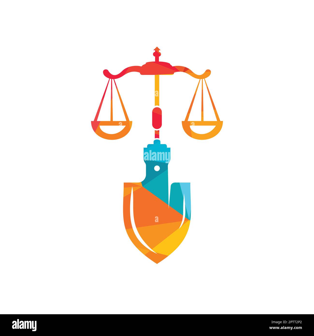 Shovel scale vector logo design. Labor law vector logo design template ...
