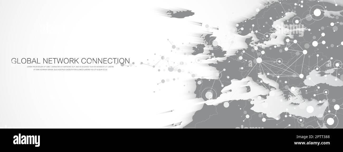 Global network background. Social network communication in the global business concept. Big data ...