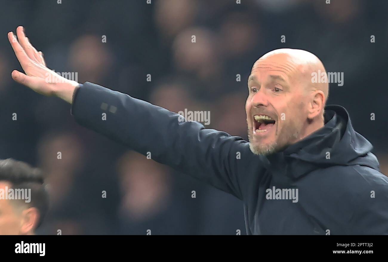 Manchester United manager Erik ten Hag during the English Premier ...