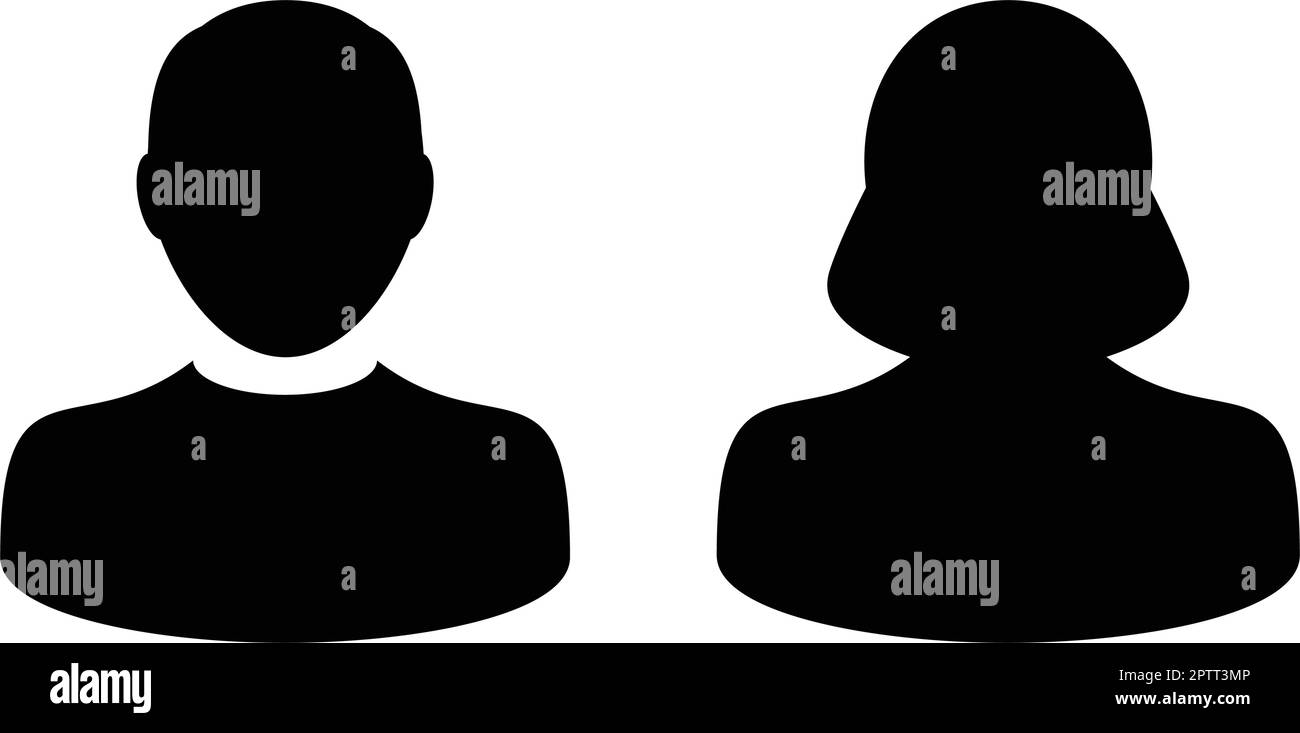 Person icon vector male and female user profile avatar symbol for ...