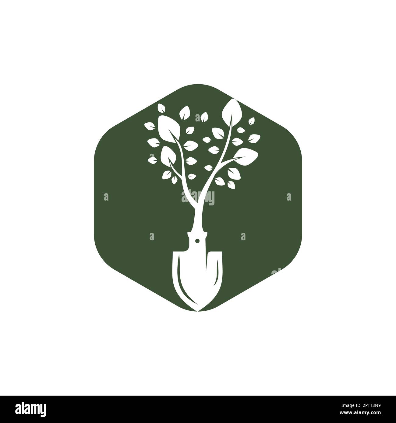 Shovel tree vector logo design. Green garden environment logo design ...