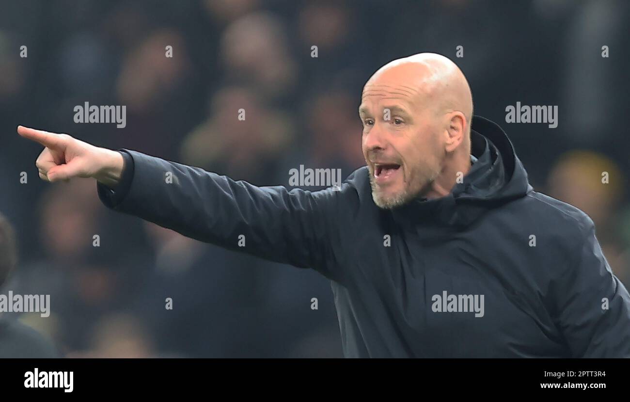 Manchester United manager Erik ten Hag during the English Premier ...