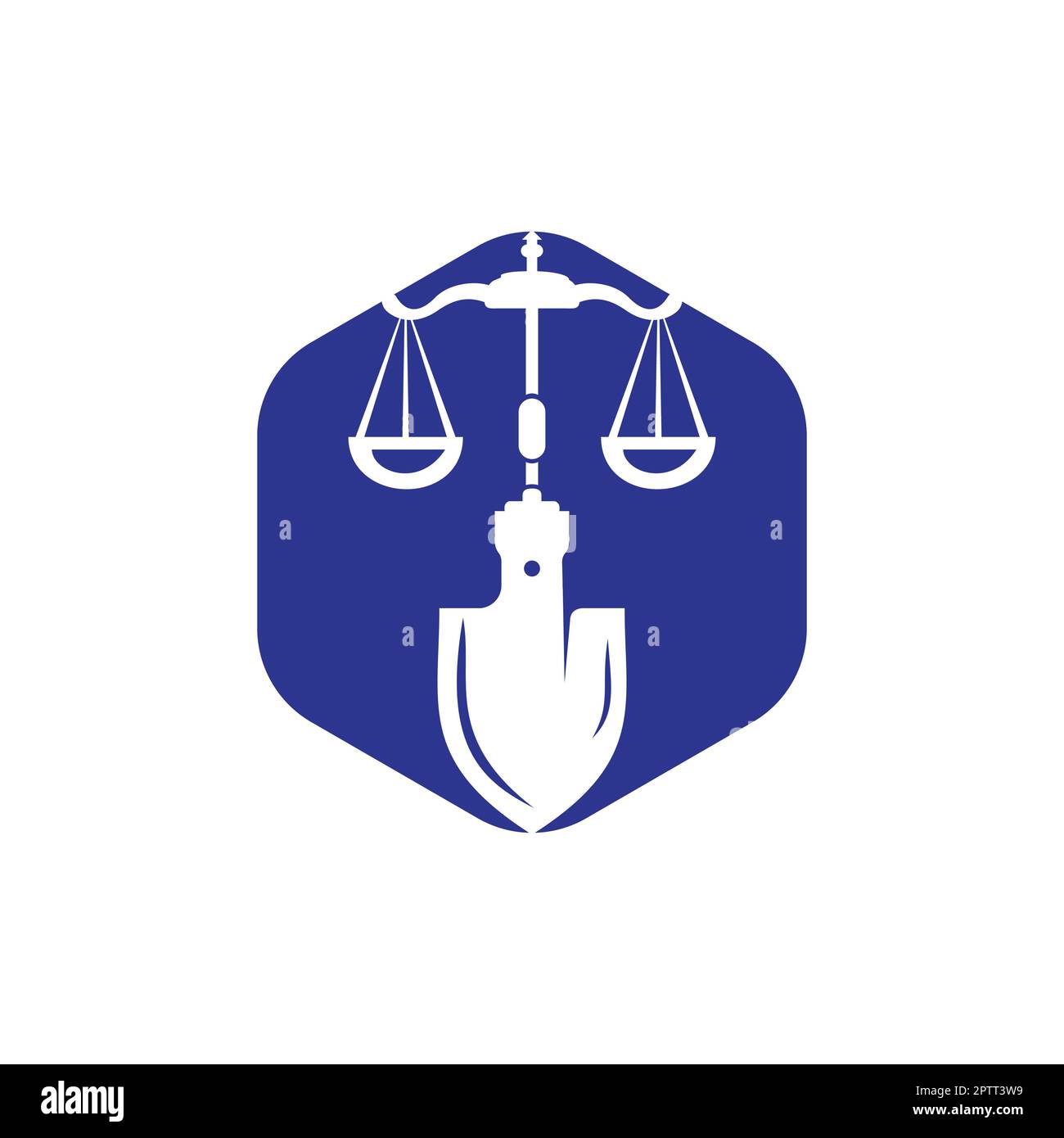 Shovel scale vector logo design. Labor law vector logo design template ...