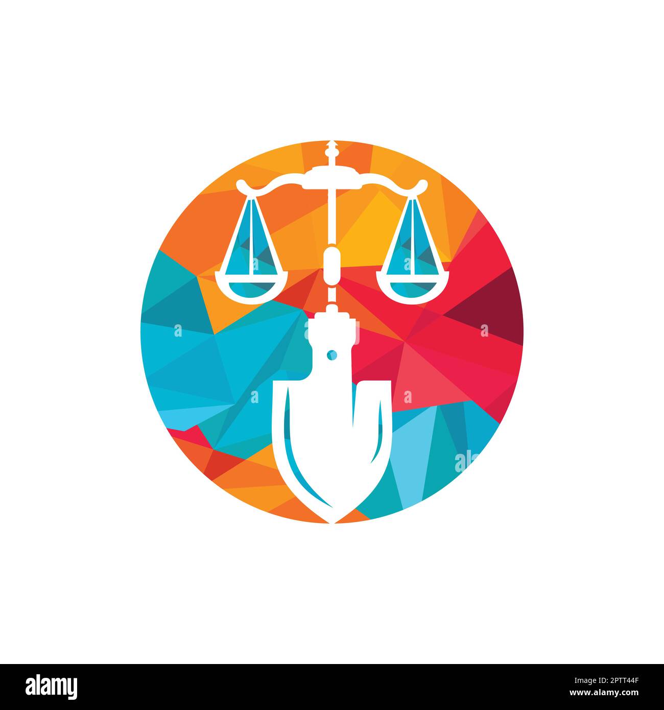 Shovel scale vector logo design. Labor law vector logo design template ...