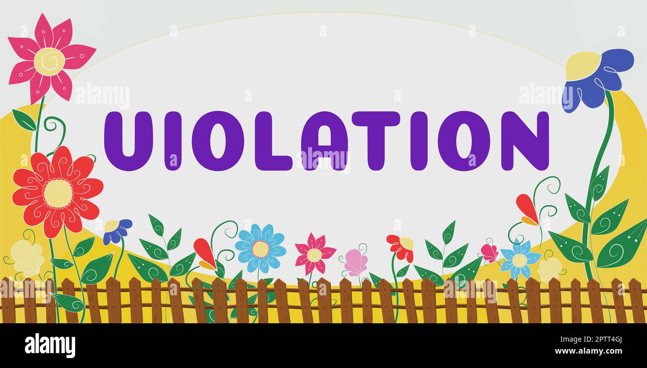 Inspiration showing sign Violation, Word Written on an infringement of ...