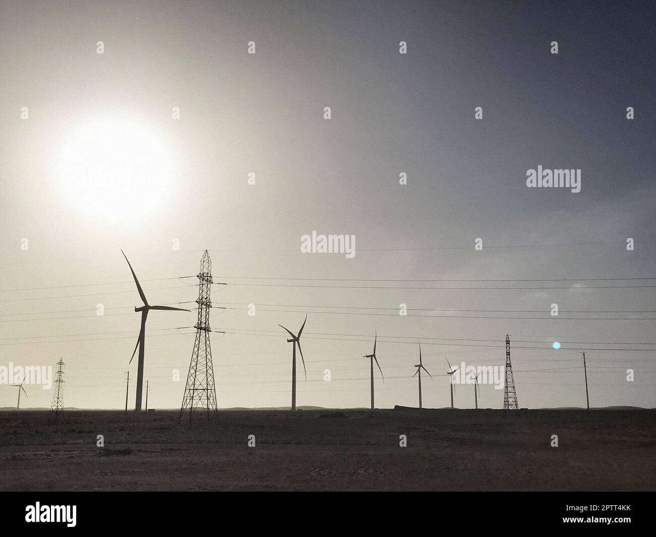 Morocco, surroundings of Laayoune, Wind turbines Stock Photo - Alamy