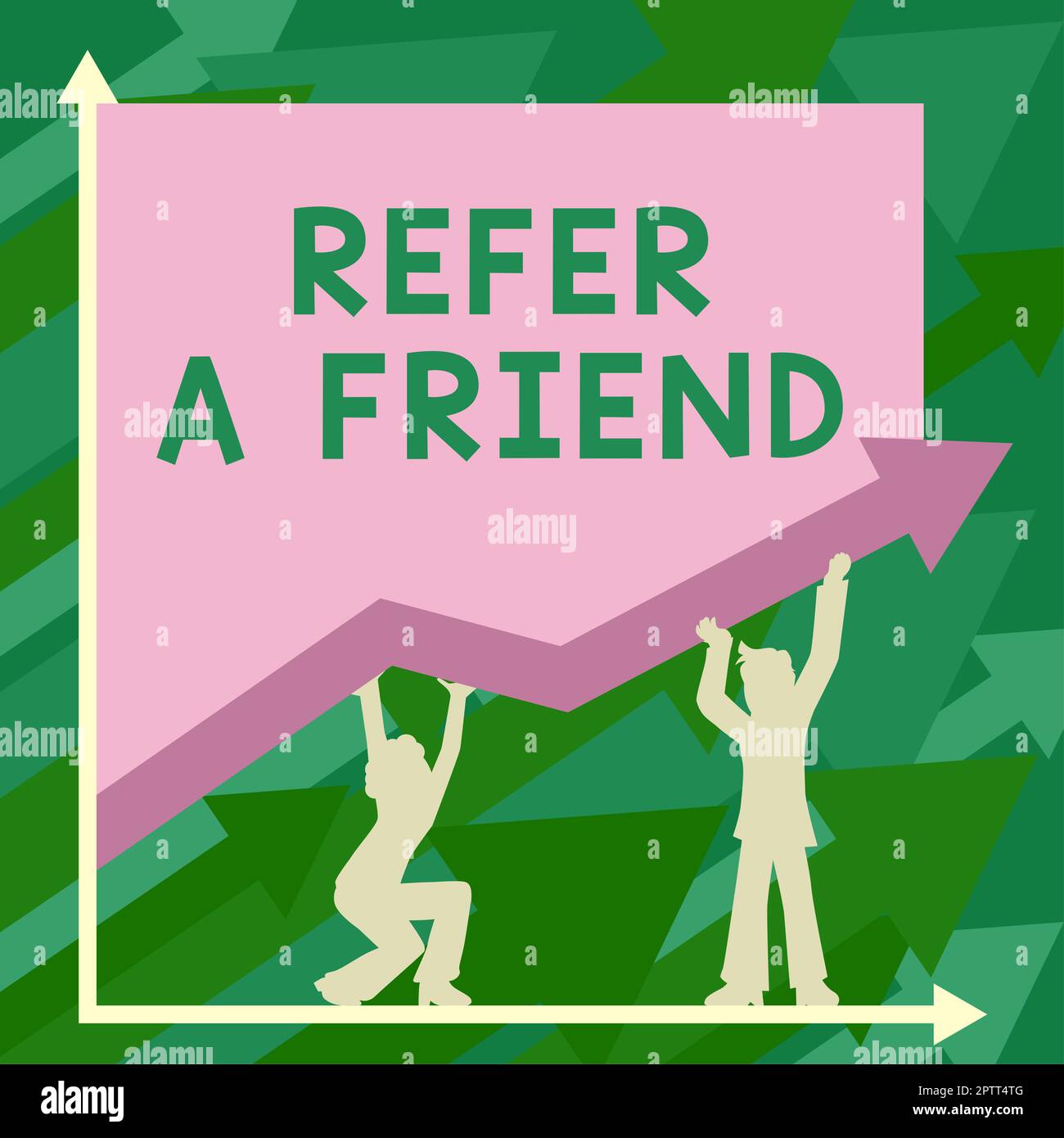 Text caption presenting Refer A Friend, Internet Concept Recommendation ...