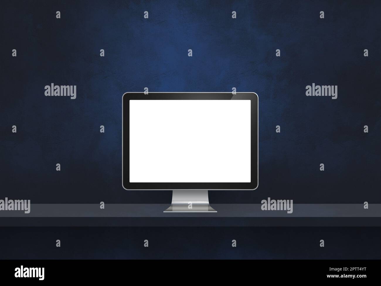 Computer pc - black wall shelf banner. 3D Illustration Stock Photo - Alamy