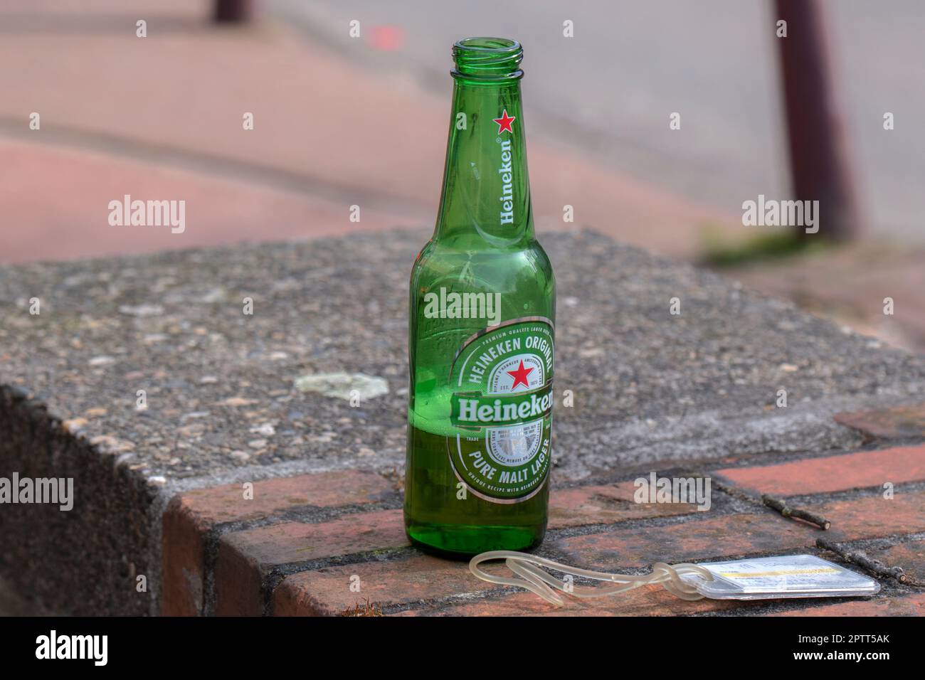 Close Up Heineken Beer Bottle At Amsterdam The Netherlands 27-4-2023 ...