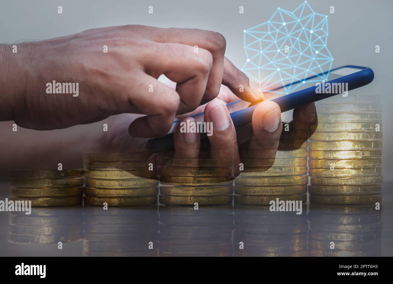 Duoble Exposure, Money and financial concept, Online Banking Concept ...