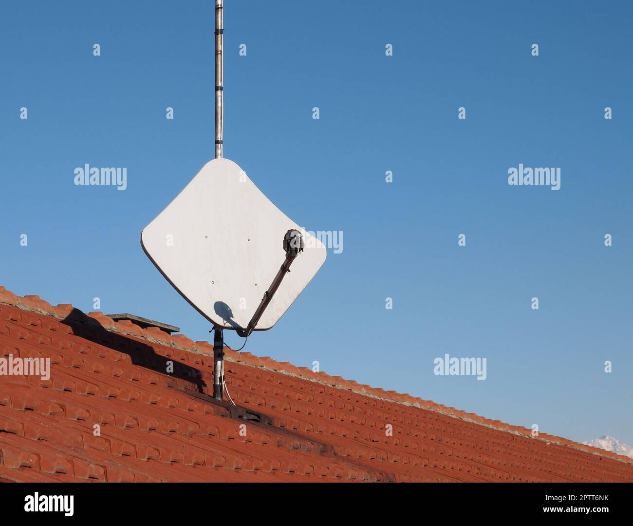 aerial aka antenna for satellite tv reception Stock Photo - Alamy