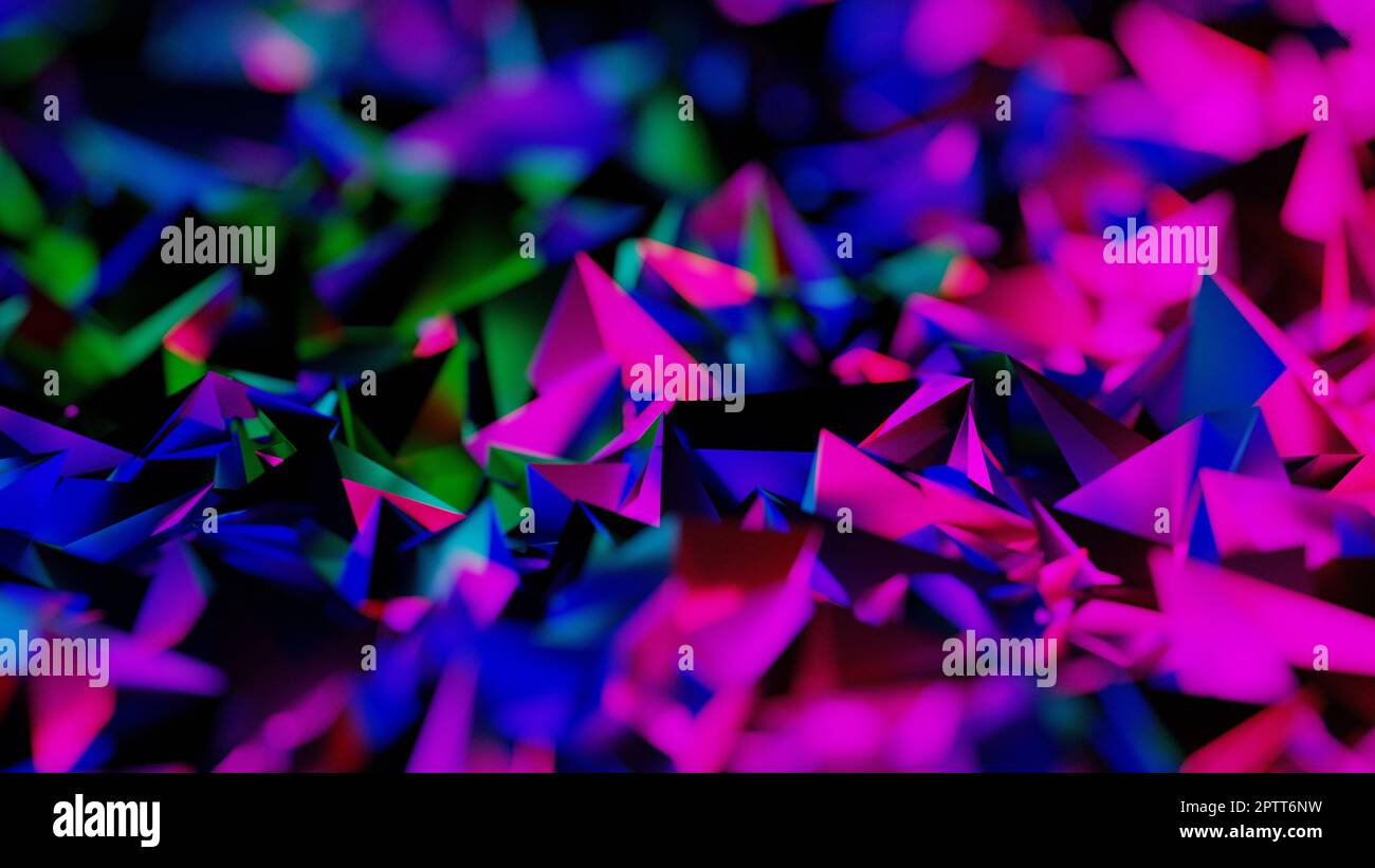 Purple neon shards, geometrical pattern background with cyberpunk ...