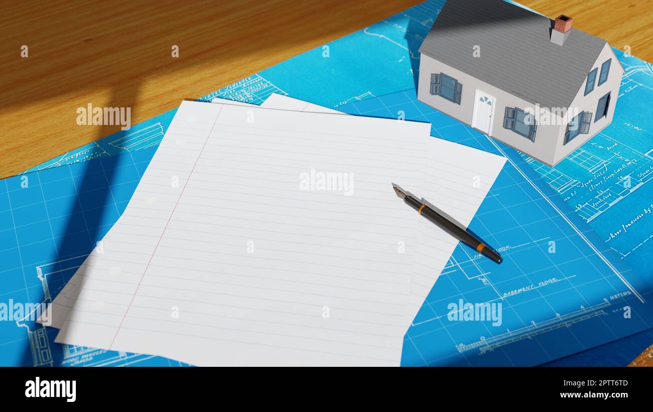 House building and planning, real estate investment concept. Small ...