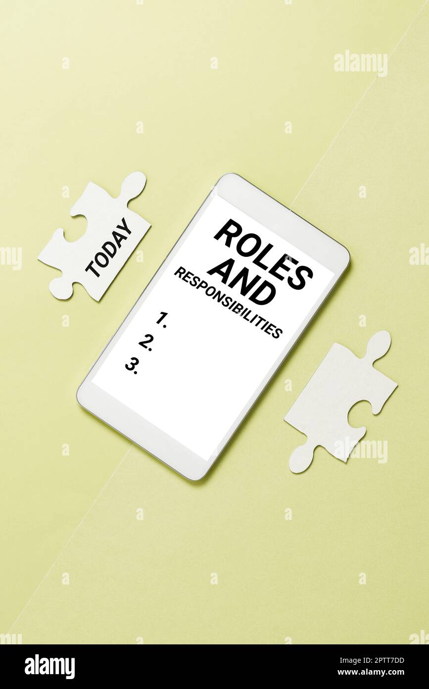 Inspiration showing sign Roles And Responsibilities, Word Written on ...