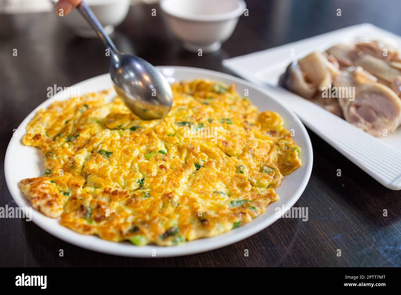 Traditional Taiwan cuisine omelet with salted and dried radish Stock ...