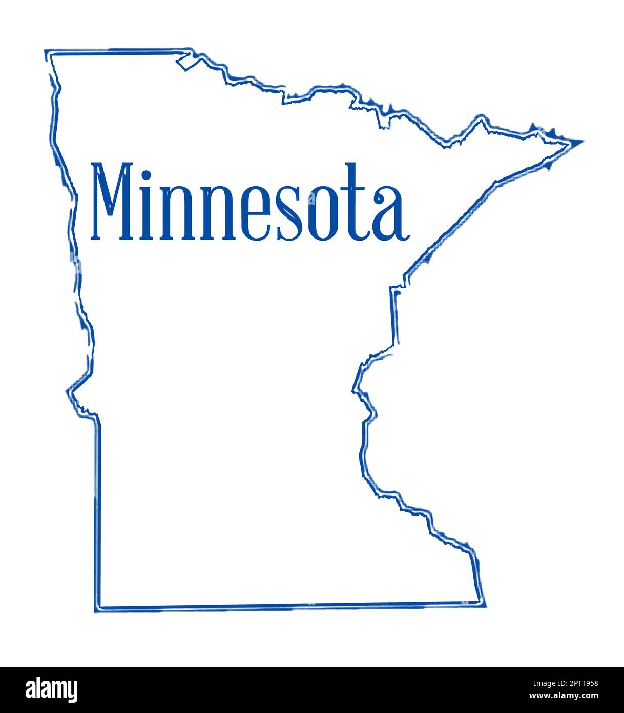 An outline map of Minnesota isolated on a white background Stock Photo ...