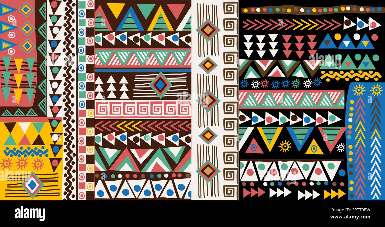 Colorful african pattern with ethnic motifs Stock Photo - Alamy