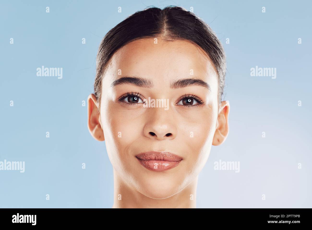 Closeup face beautiful young mixed race woman. An attractive female ...