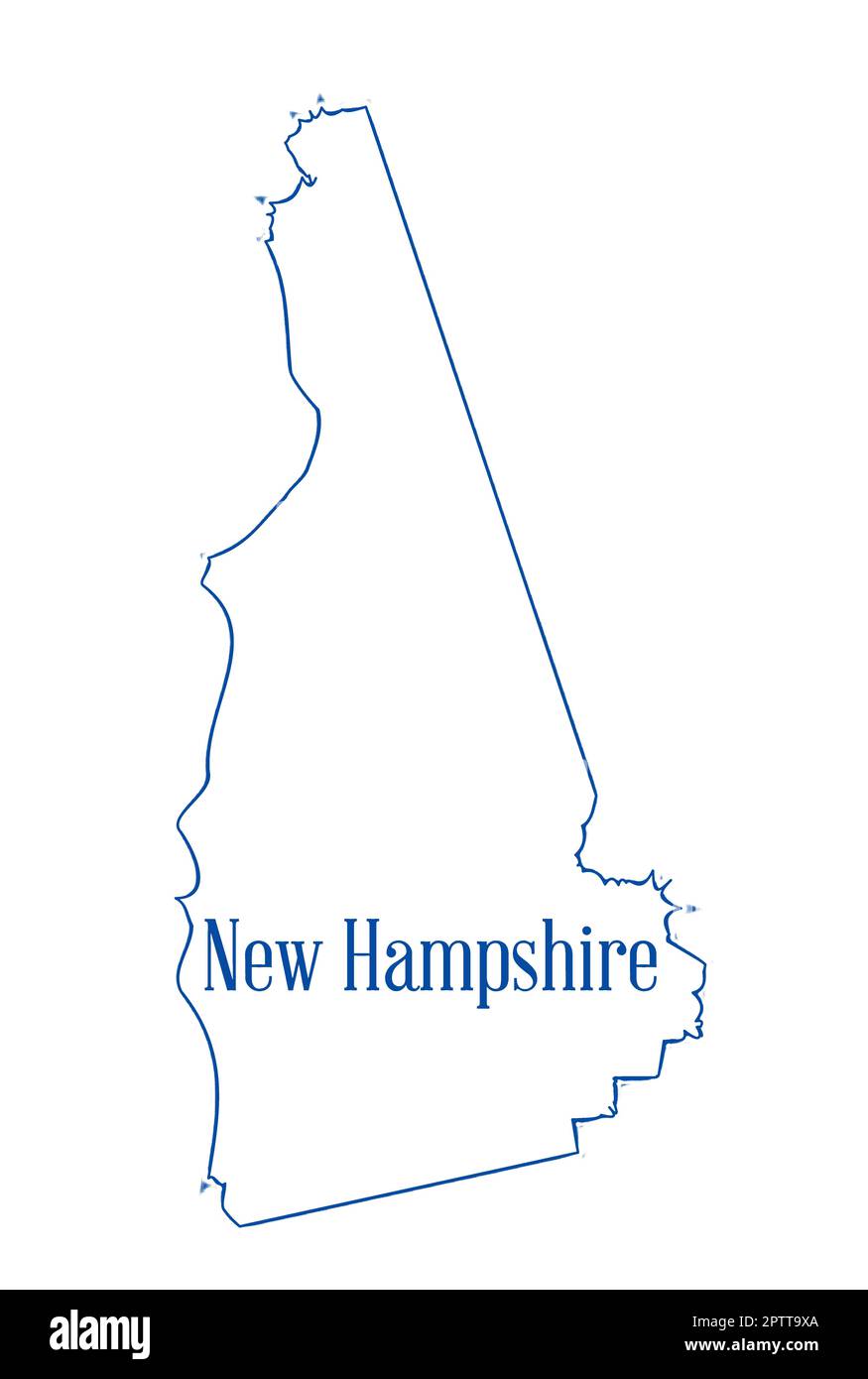 Outline map of the state of New Hampshire Stock Photo - Alamy