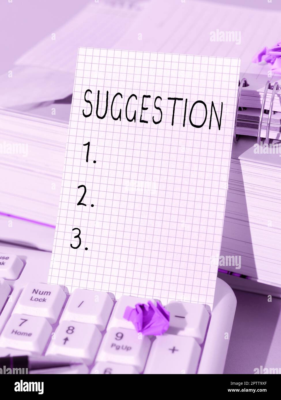 Hand writing sign Suggestion, Business concept the process of one ...