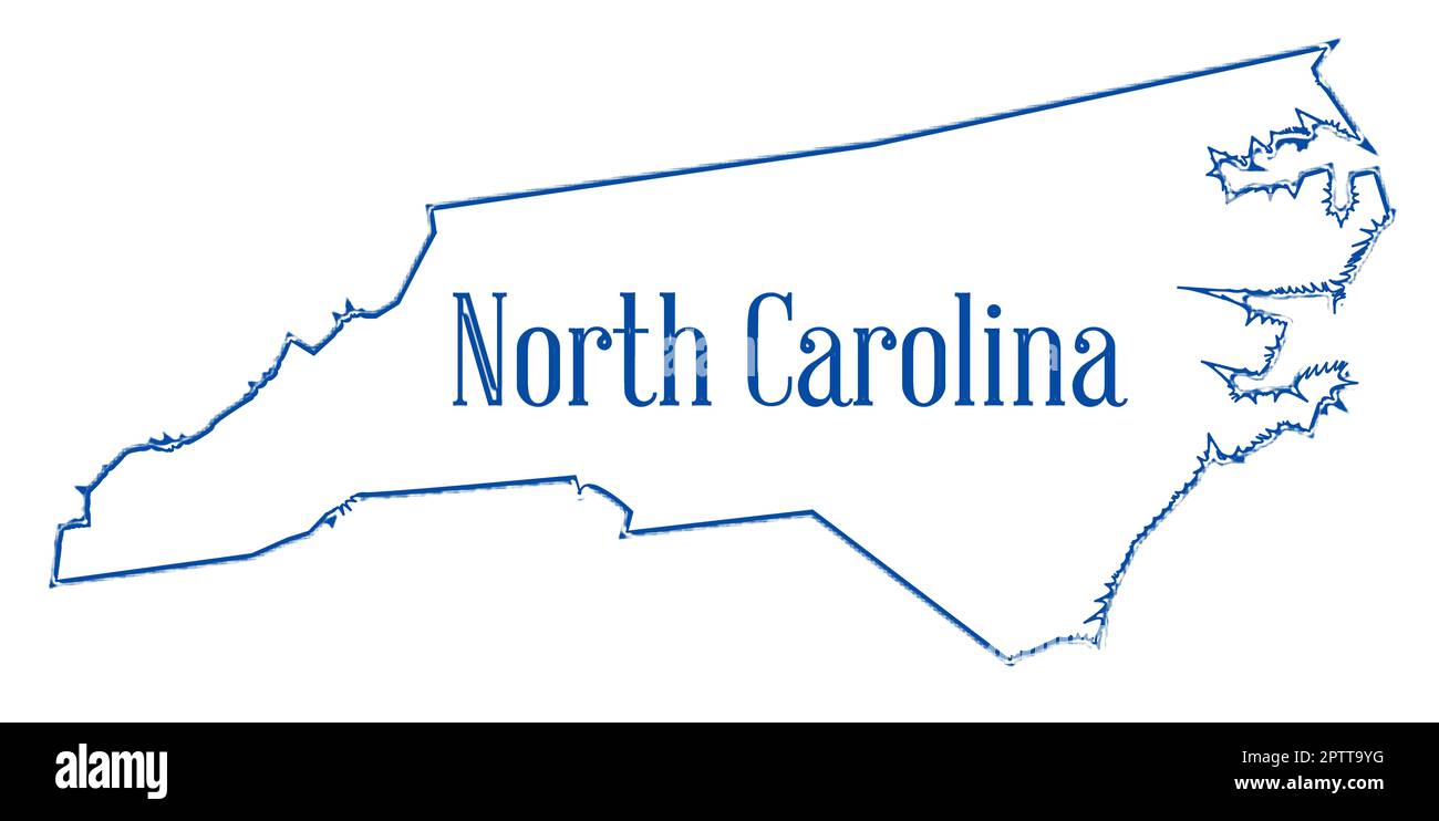 Outline map of the state of North Carolina Stock Photo - Alamy
