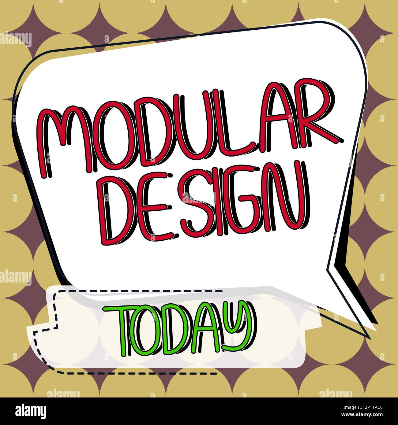 Text caption presenting Modular Design, Word Written on product ...