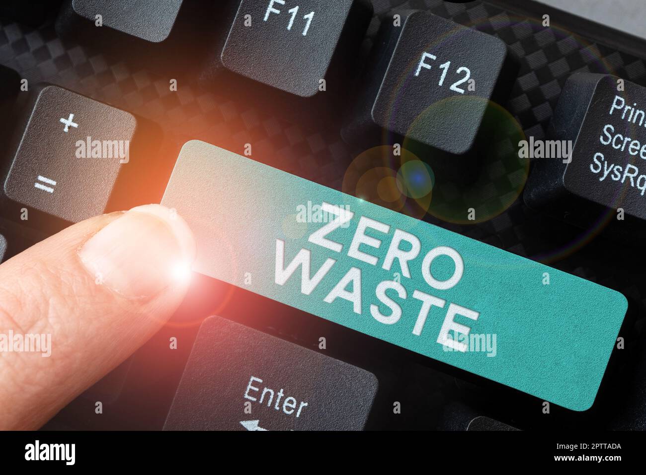 Text sign showing Zero Waste, Business overview industrial responsibility includes composting ...