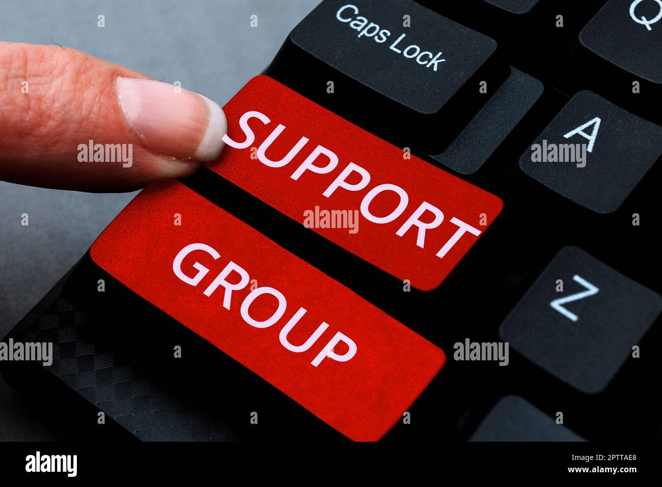 Inspiration showing sign Support Group, Word Written on number of ...