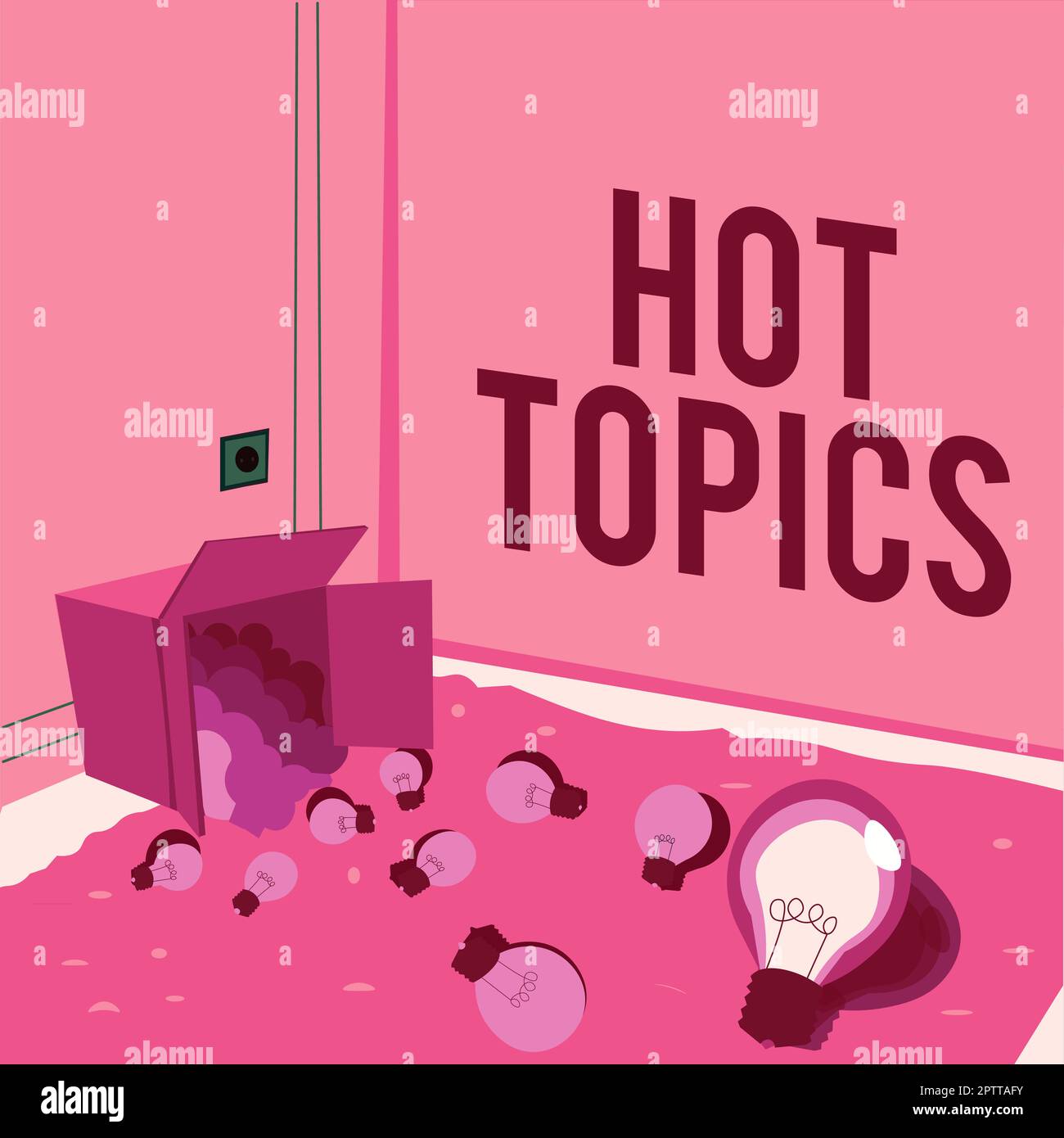 Text caption presenting Hot Topics, Business overview subject that a ...