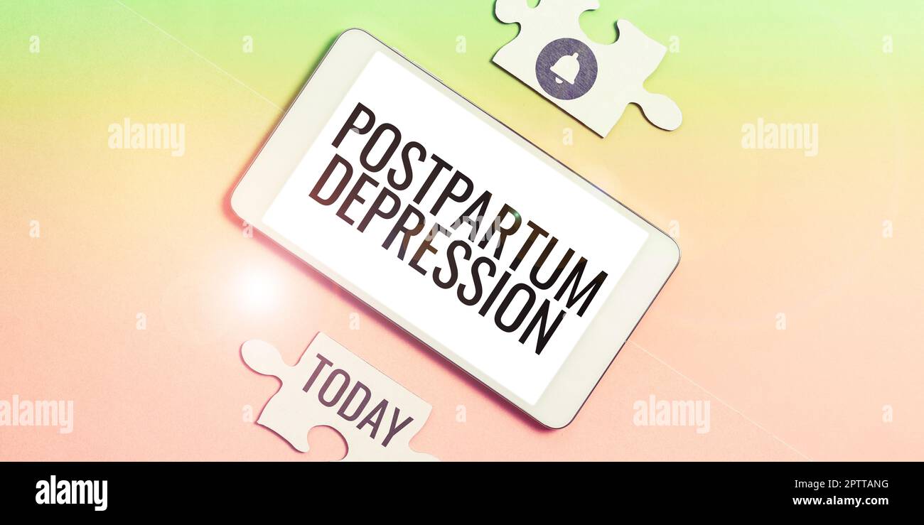 Inspiration showing sign Postpartum Depression, Word Written on a mood ...