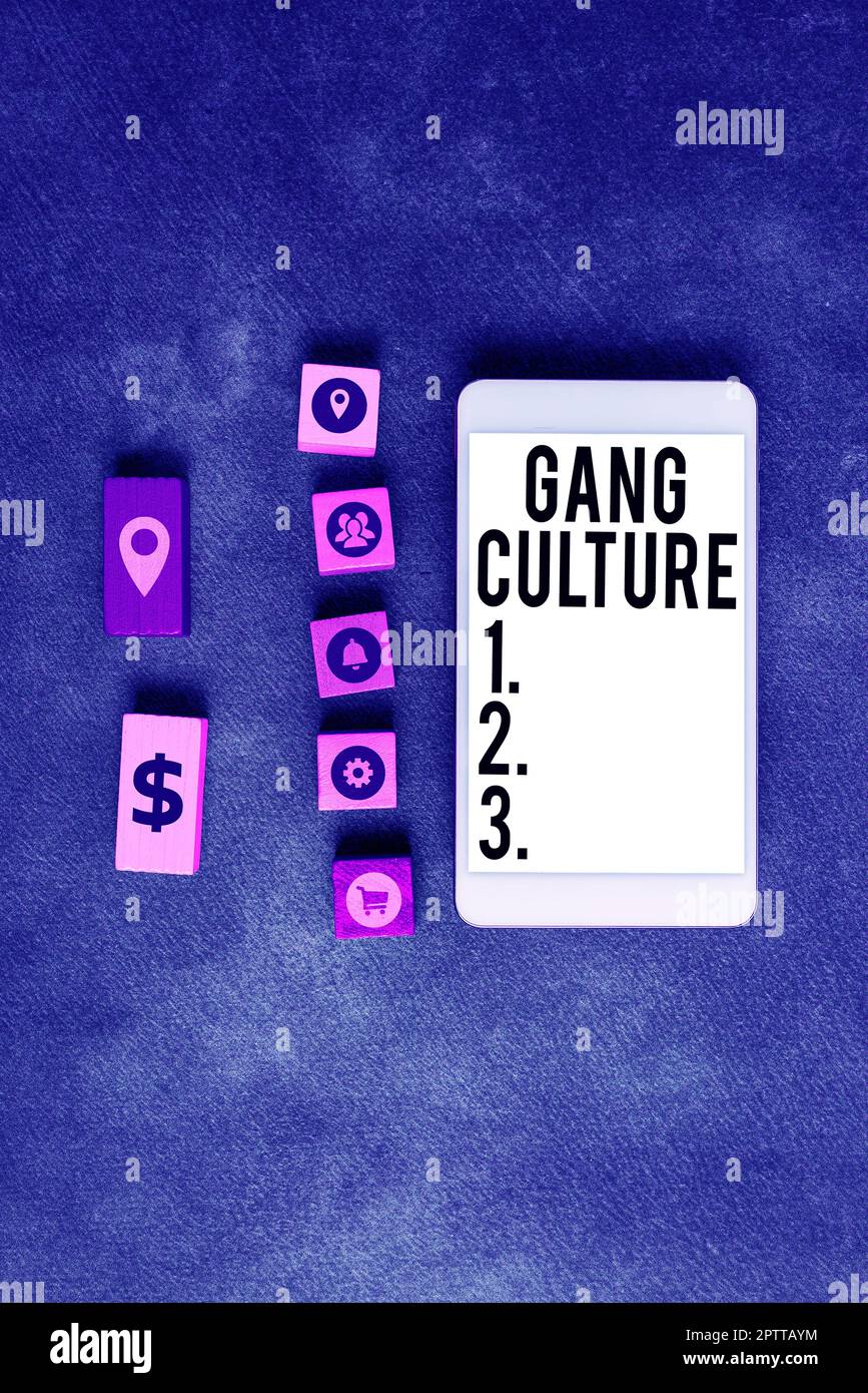 Text showing inspiration Gang Culture, Word for particular organization ...