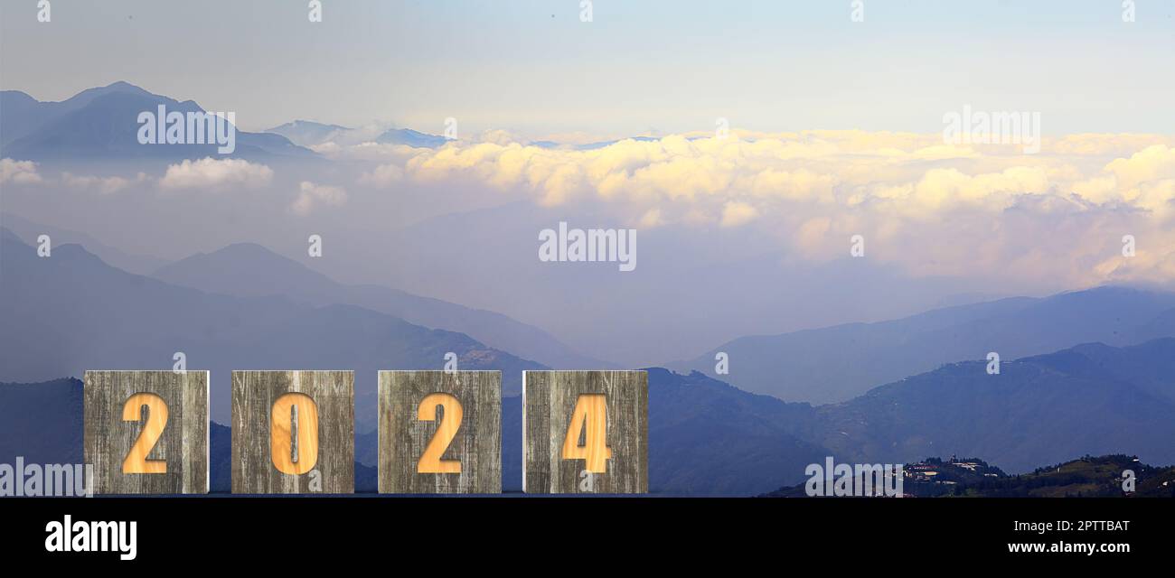 The 3d rendering of wording 2024 with nice backbround view Stock Photo ...