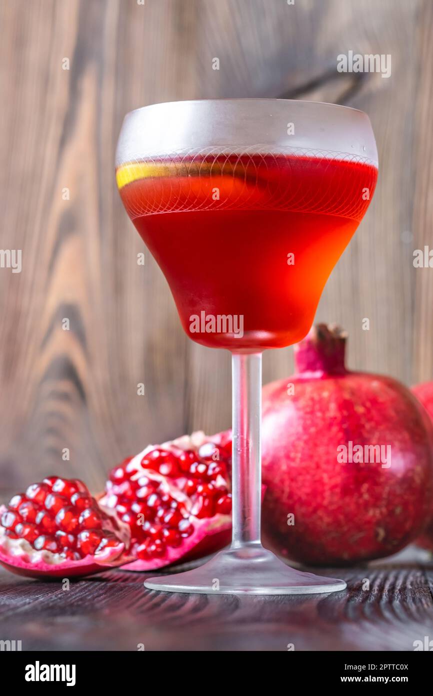 Maria Margarita cocktail garnished with lemon wheel Stock Photo - Alamy