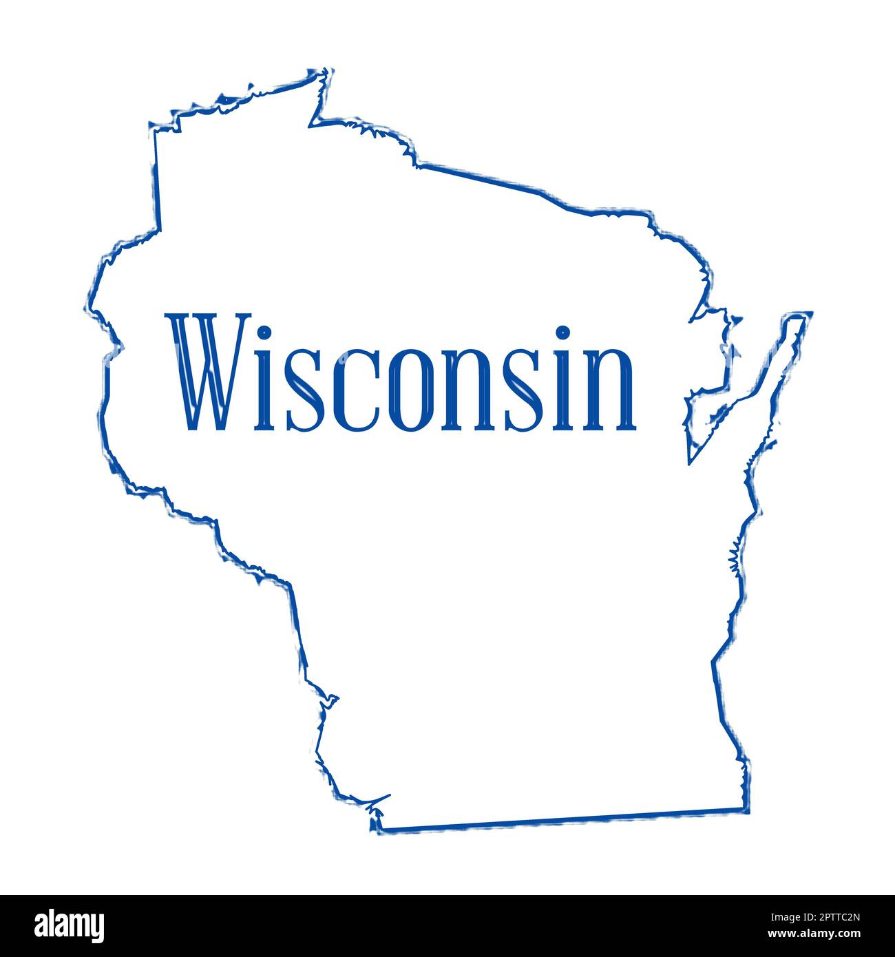 Outline map of the American state of Wisconsin Stock Photo - Alamy