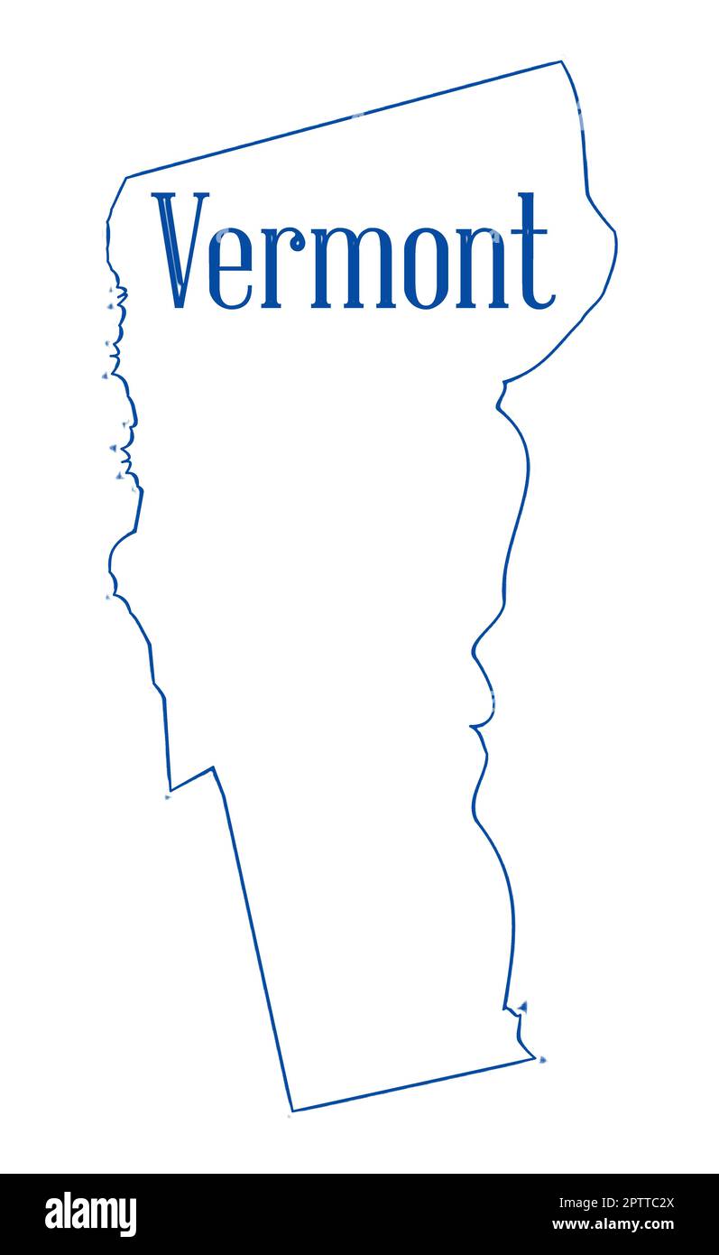 Outline map of the state of Vermont Stock Photo - Alamy