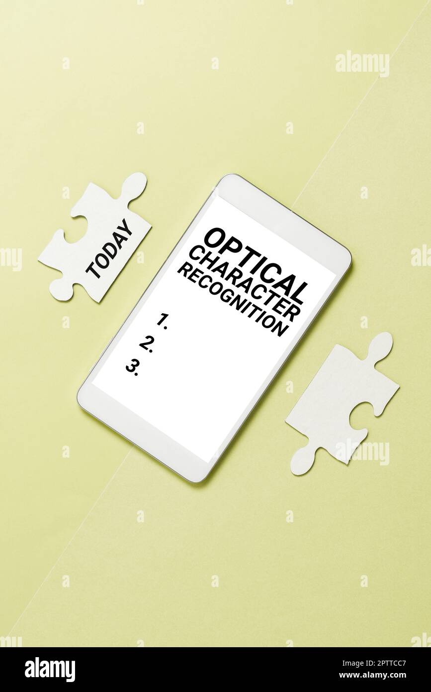 Text caption presenting Optical Character Recognition, Concept meaning ...