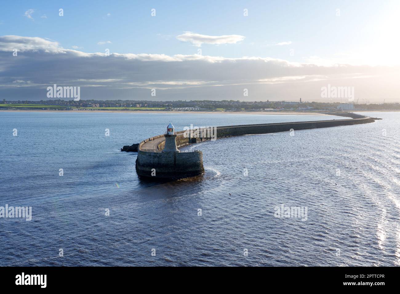The South Shields Lighthouse On The End Of The Breakwater At The