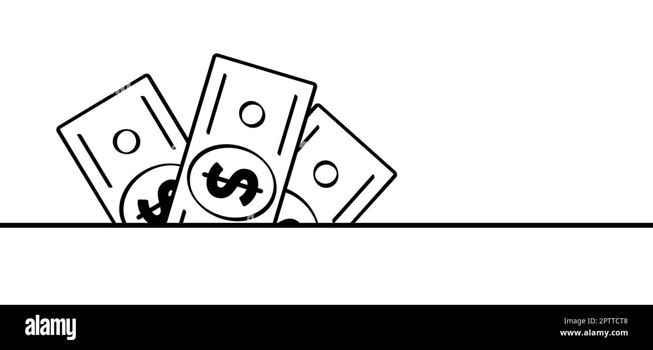 Cartoon bundle usa paper money icon or logo. Vector dollar, money notes ...